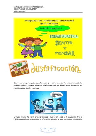 Unidad didáctica "Sentir y pensar" | PDF