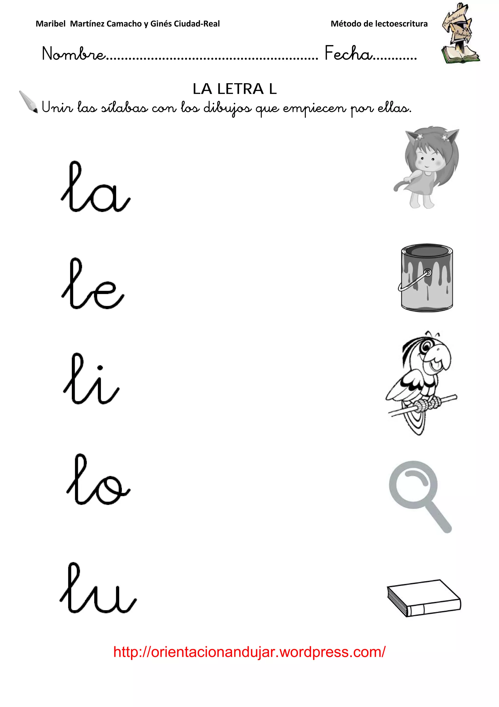 Programa de-lectoescritura-completo-orientacionandujar-consonante-l | PDF