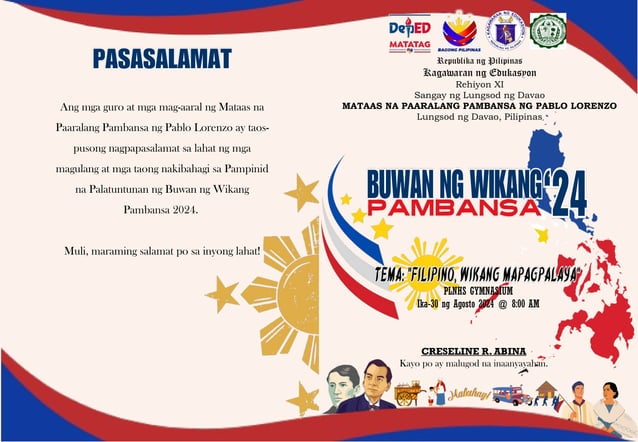 Halimbawang Programa para sa Buwan ng Wikang Pambansa | PPTX