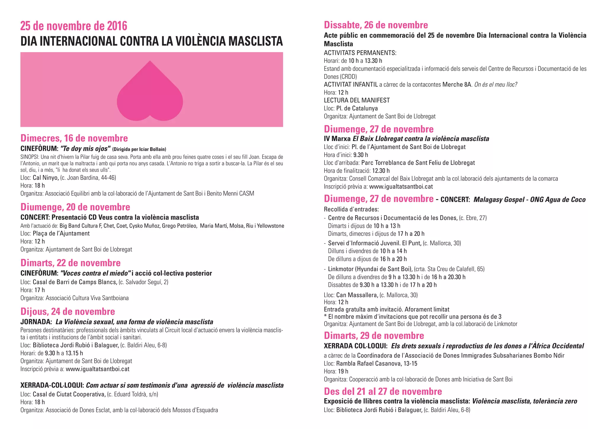 Programa 25N 2016 Sant Boi | PPT