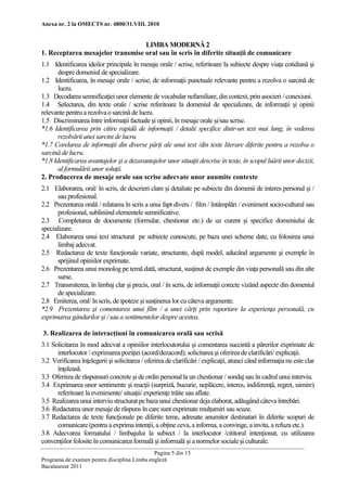 Programa bac 2011_c_limba_engleza | PDF