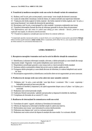 Programa bac 2011_c_limba_engleza | PDF