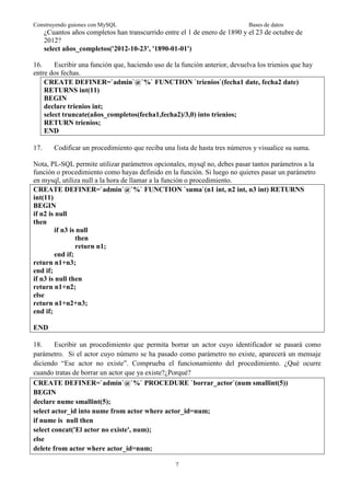 Programación MySQL-Ejercicios | PDF