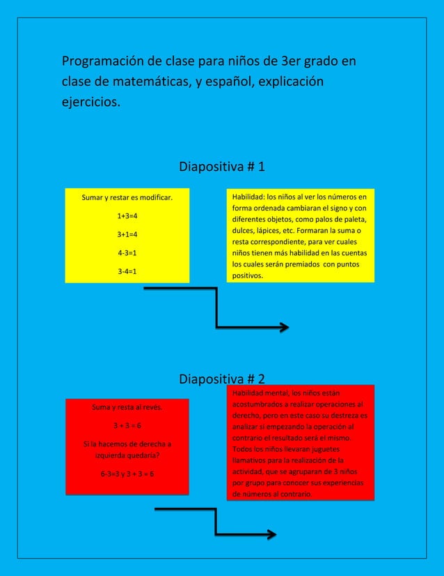 Programación de clase para niños de 3er grado en clase de matemáticas | PDF