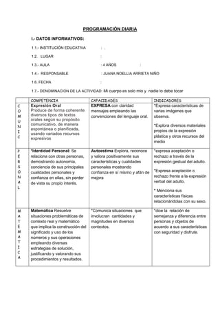 Programación diaria 13 | DOCX