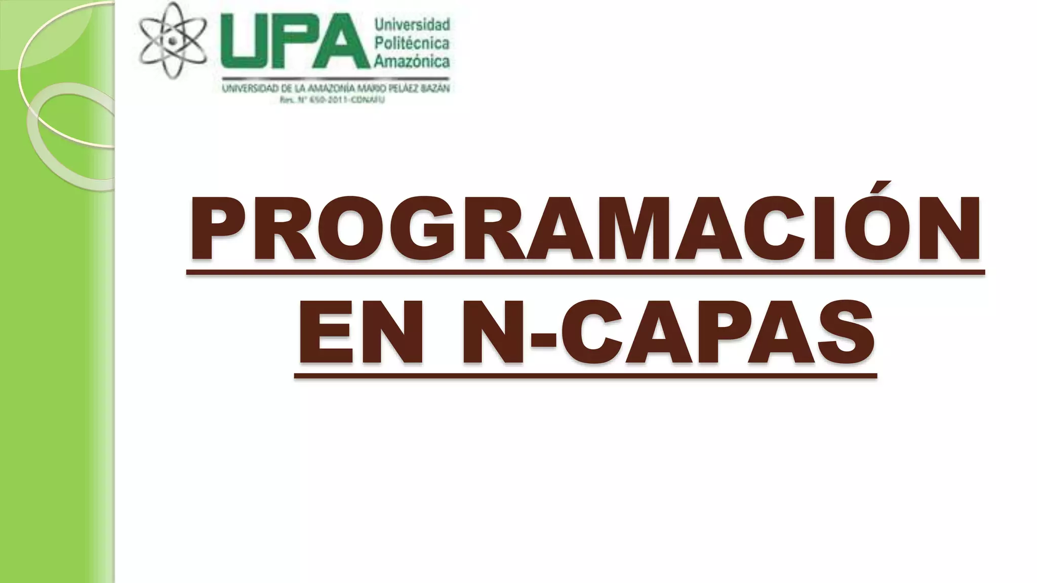 Programación en N-capas | PPT