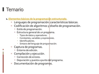 Programación estructurada presentación | PPSX