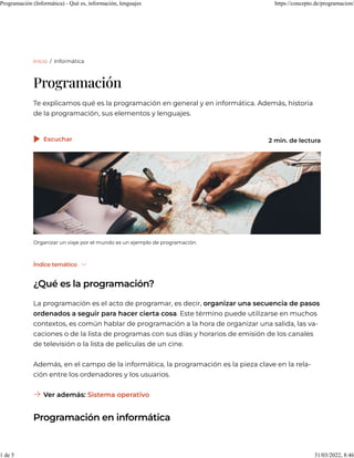 Programación (Informática) - Qué es, información, lenguajes.pdf