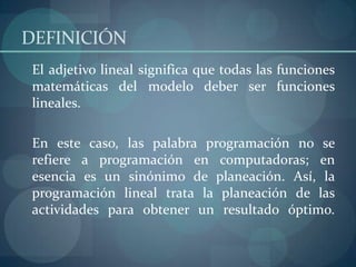 ProgramacióN Lineal | PPTX