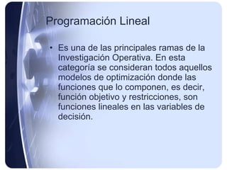 Programación Lineal | PPT