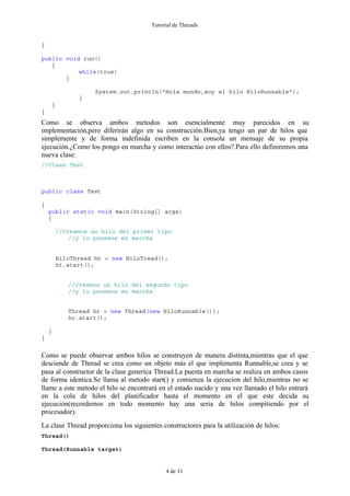 Programación multihebra en java | PDF