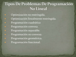 Programación no lineal | PPTX