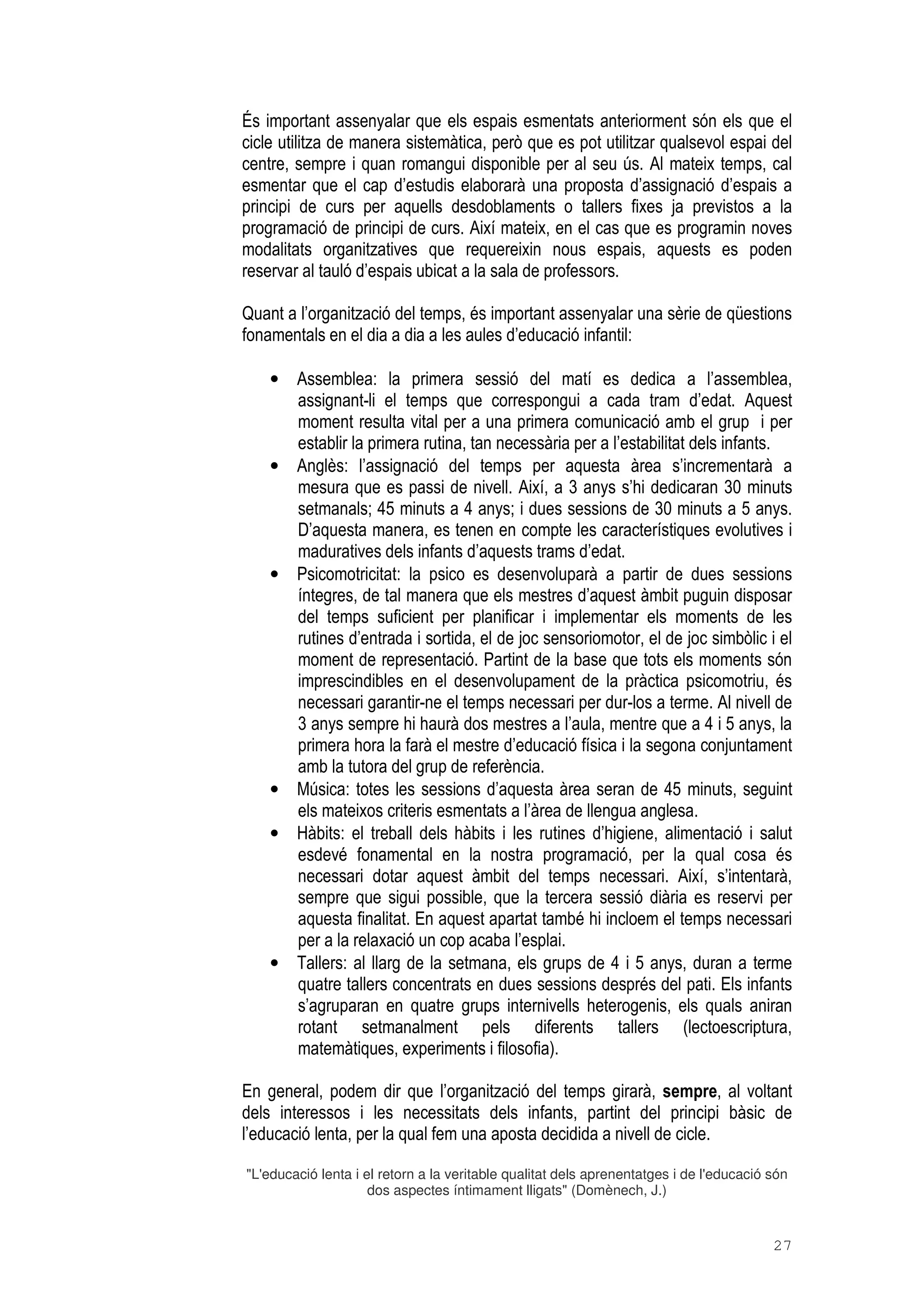 Programacio ed infantil | PDF