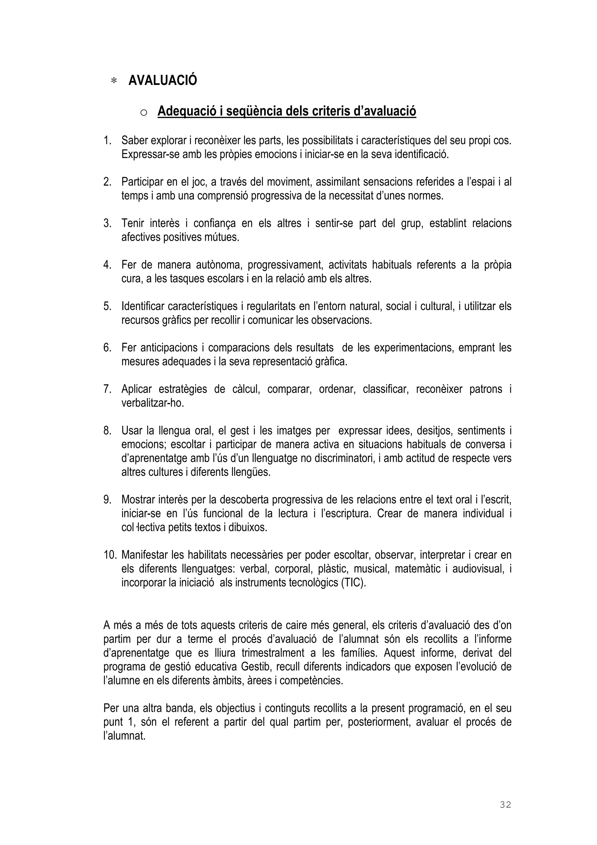 Programacio ed infantil | PDF