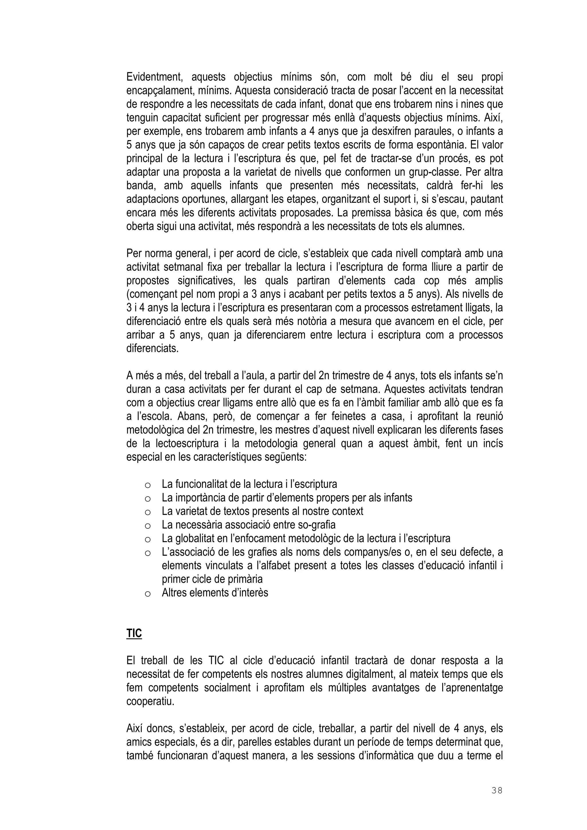 Programacio ed infantil | PDF