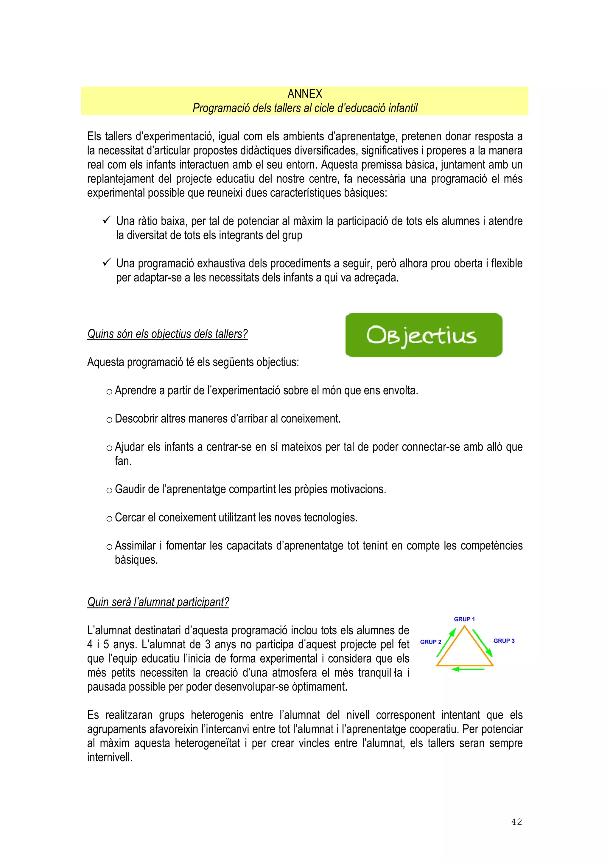 Programacio ed infantil | PDF