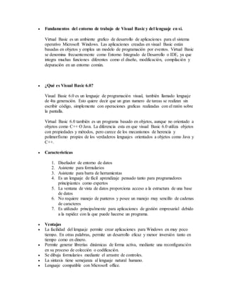 Fundamentos de Visual Basic | PDF