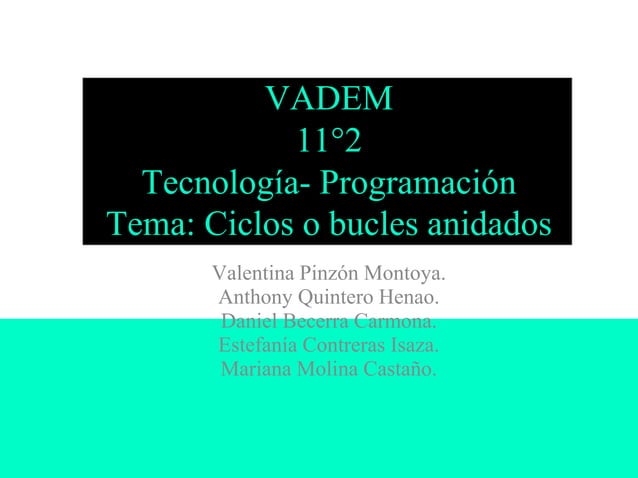 Programacion ciclos anidados | PPTX