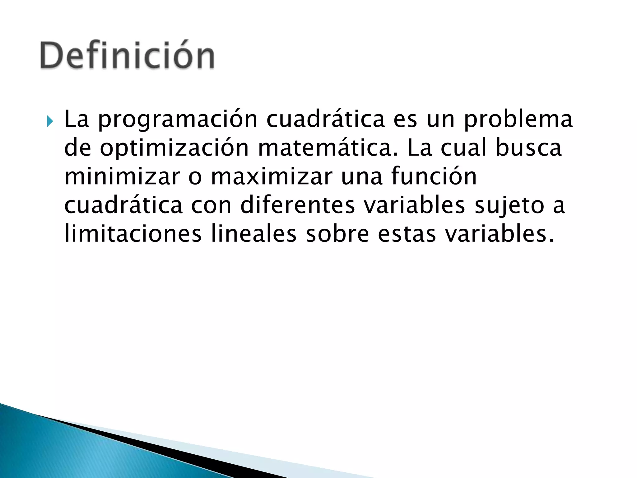 Programacion Cuadratica | PPTX