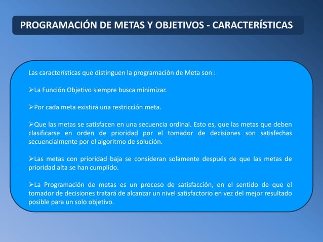 Programacion de metas y objetivos | PPTX