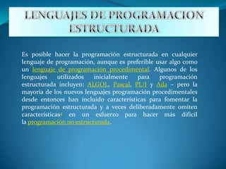 Programacion estructurada | PPTX