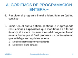 Programacion lineal entera | PDF