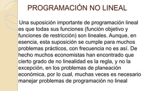 Programacion no lineal | PPTX