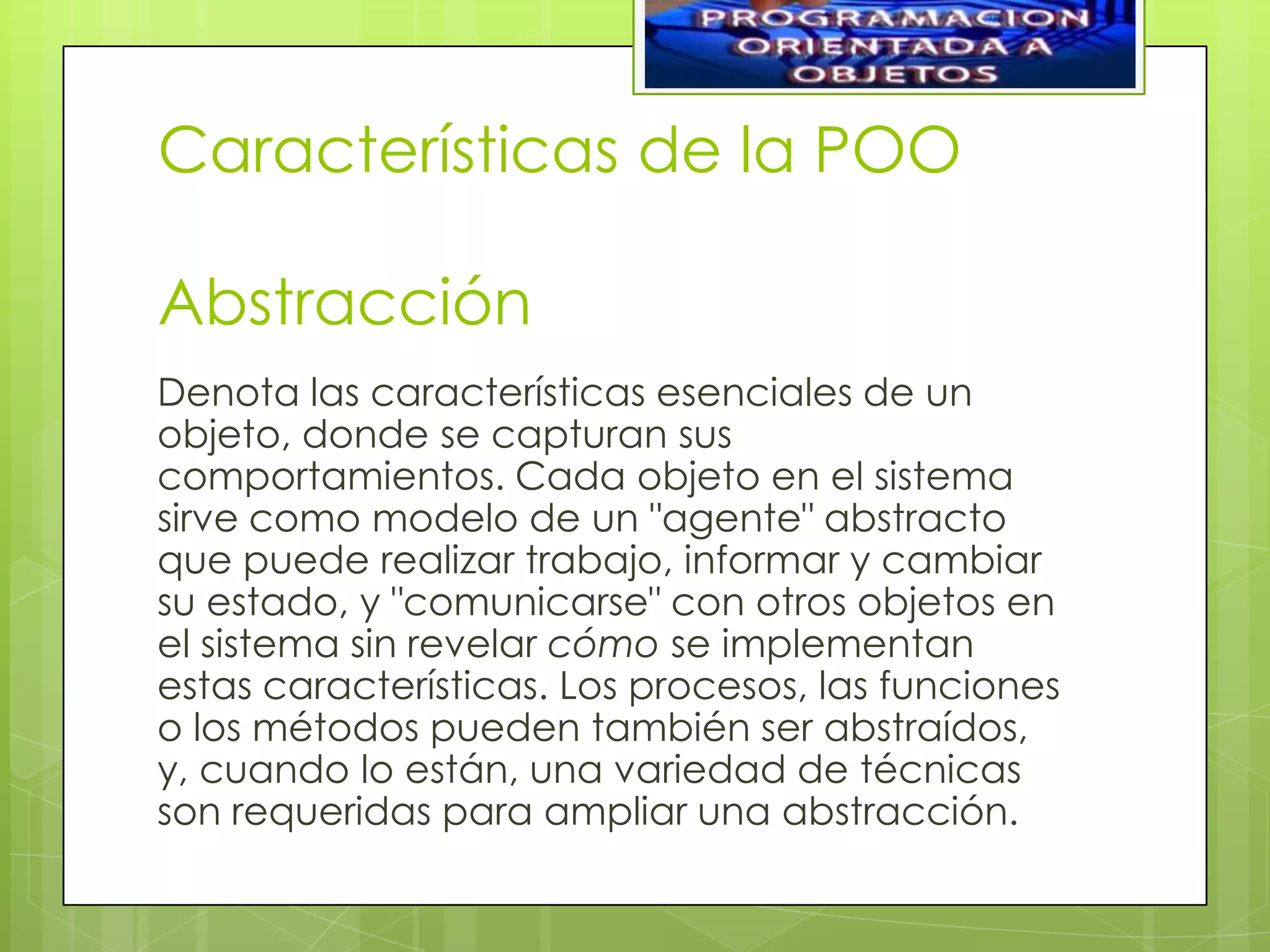 Programacion orientada a objetos | PPTX