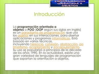 Programacion orientada a objetos | PPT