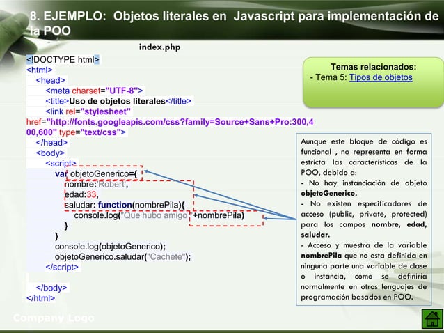 Programacion orientada a objetos en javascript | PPTX | Web Development ...