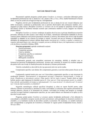 Programa consiliere si orientare | DOC