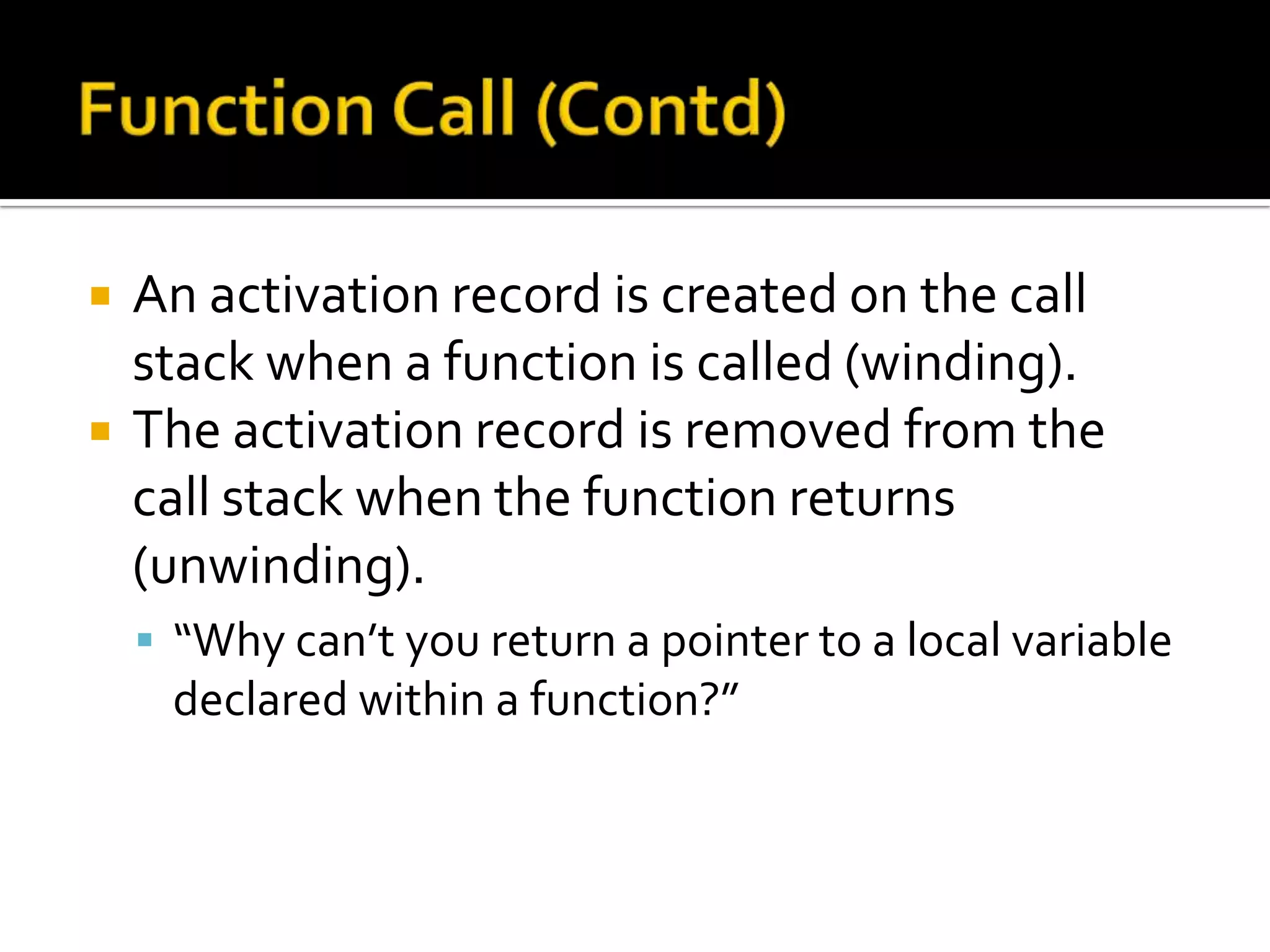 Program activation records | PPTX
