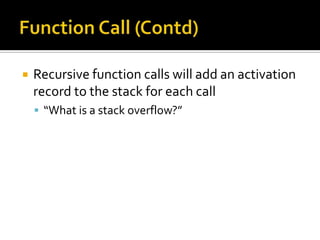 Program activation records | PPTX