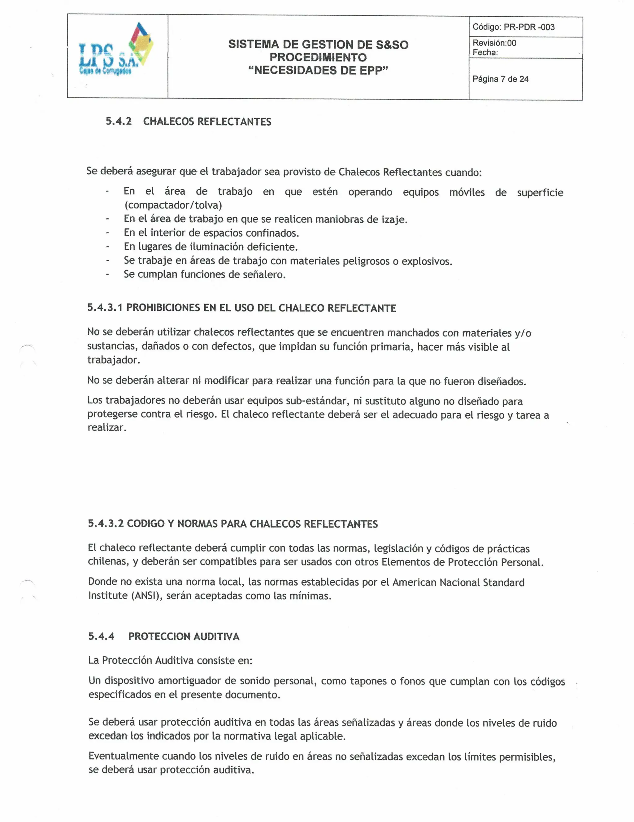 PROGRAMA DE EPP. ELEMENTOS DE PROTECCION PERSONAL | PDF