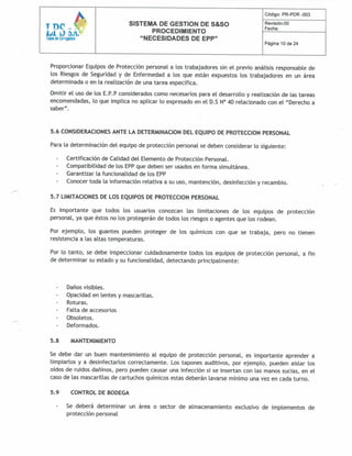 PROGRAMA DE EPP. ELEMENTOS DE PROTECCION PERSONAL | PDF