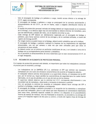 PROGRAMA DE EPP. ELEMENTOS DE PROTECCION PERSONAL | PDF