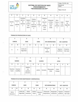 PROGRAMA DE EPP. ELEMENTOS DE PROTECCION PERSONAL | PDF