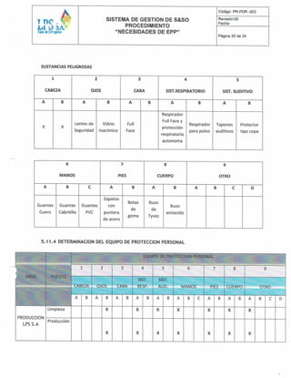 PROGRAMA DE EPP. ELEMENTOS DE PROTECCION PERSONAL | PDF