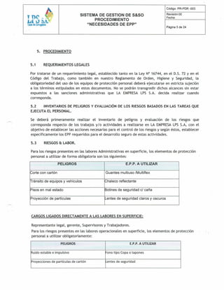 PROGRAMA DE EPP. ELEMENTOS DE PROTECCION PERSONAL | PDF