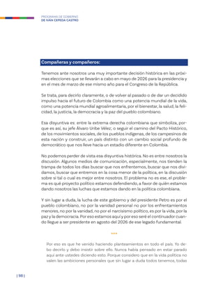 Programa de Gobierno Iván Cepeda 2026 - 2030 | PDF