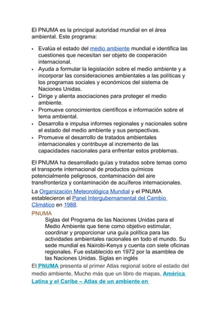 Programa de las naciones unidas | DOC