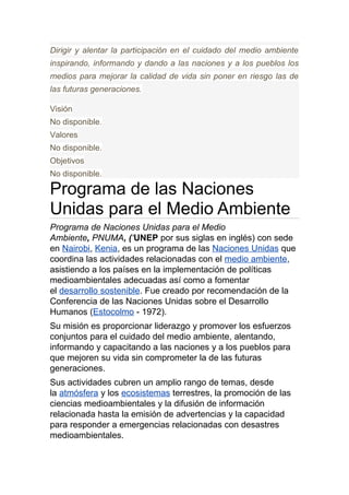 Programa de las naciones unidas | DOC