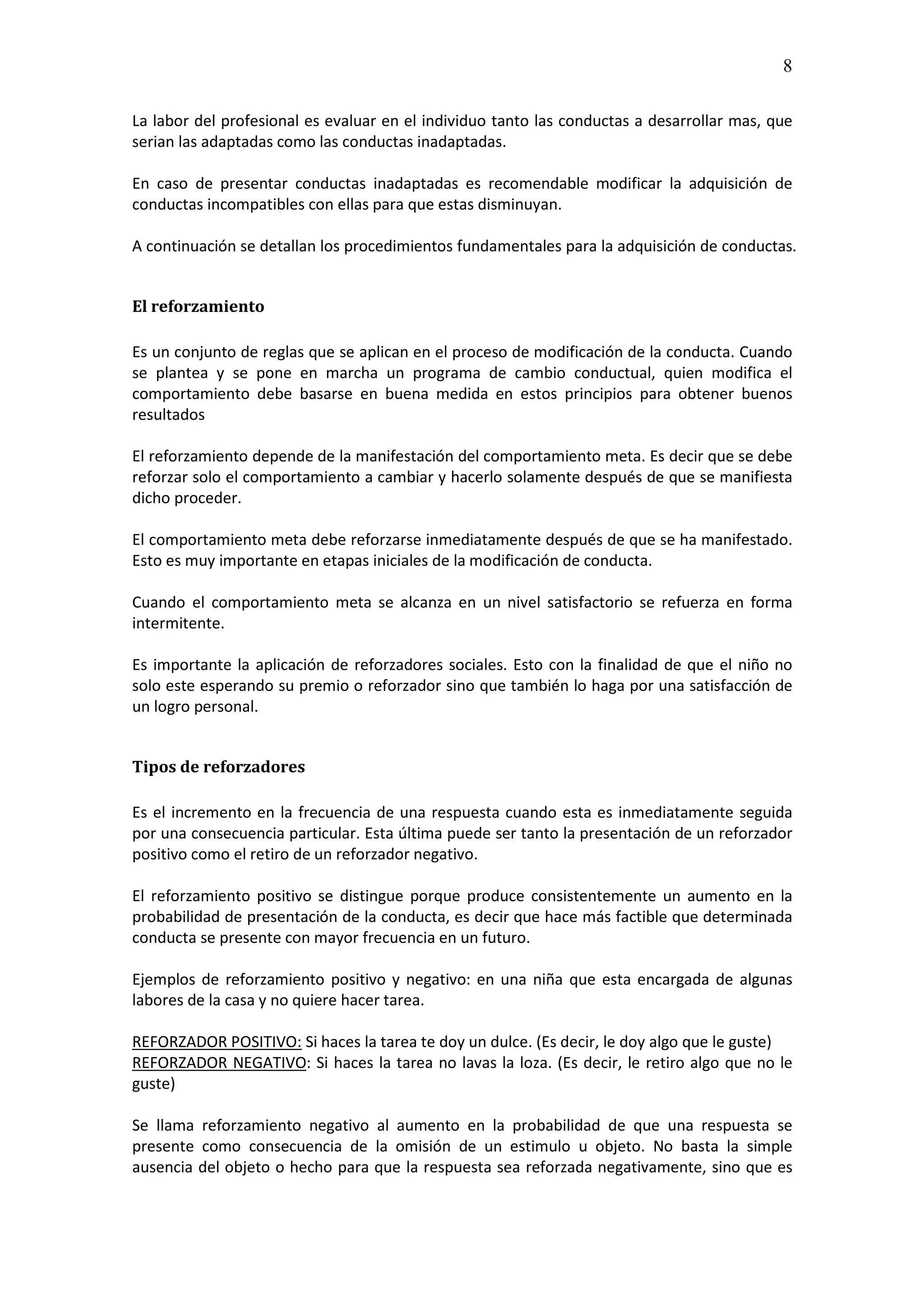 Programa de modificación conductual psicopedagogía | PDF