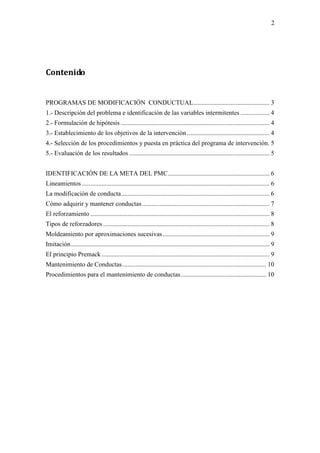 Programa de modificación conductual psicopedagogía | PDF