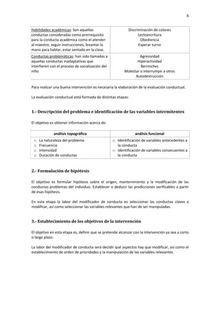 Programa de modificación conductual psicopedagogía | PDF