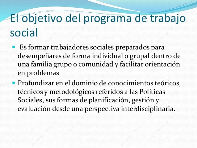 Programa De Trabajo Social