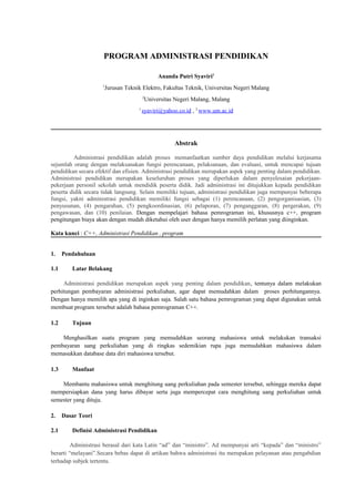 Program administrasi pendidikan | DOC