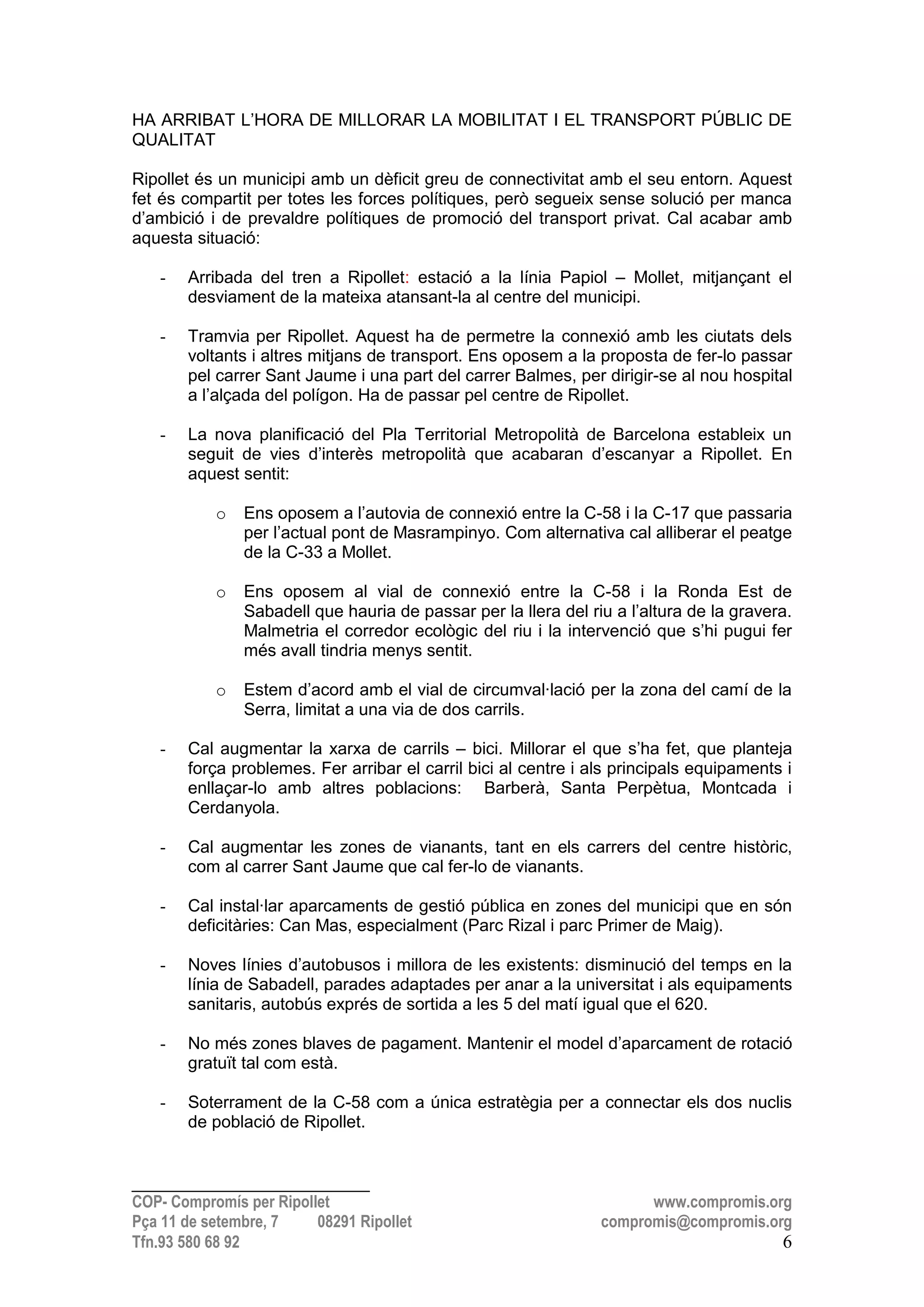 Programa electoral 2011 | PDF