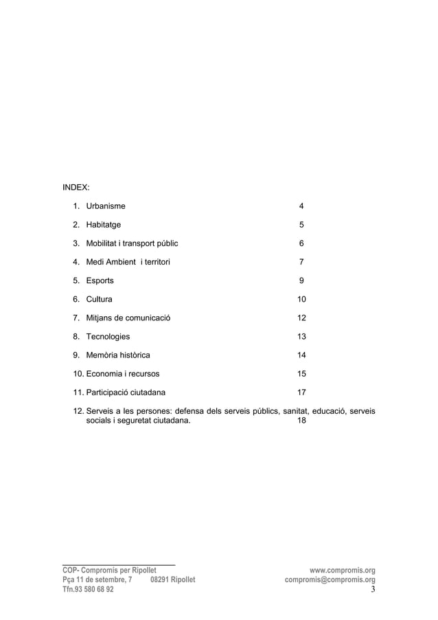 Programa electoral 2011 | PDF