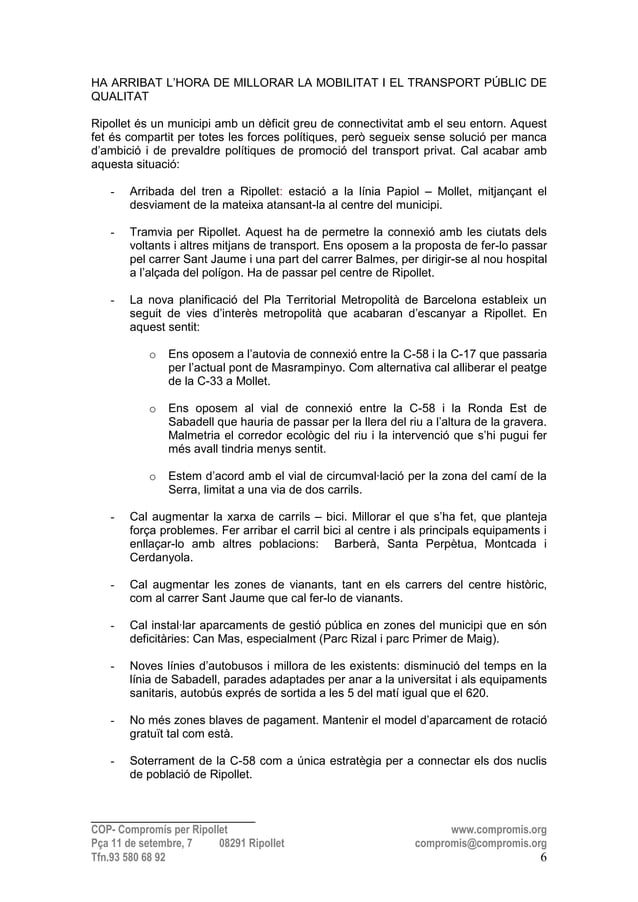 Programa electoral 2011 | PDF